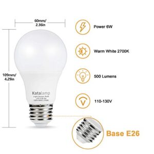 Dusk to Dawn Light Bulb Outdoor - 2 Pack LED Sensor Light Bulb Automatic Light Sensing, 6W 40 Watt Equivalent Warm White 2700K Standard Base, Indoor Outdoor Porch Patio Front Door Yard Lighting