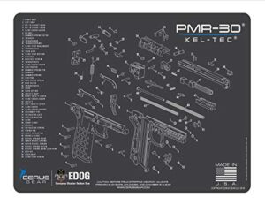 edog pmr-30 gun cleaning mat - schematic (exploded view) diagram compatible with kel-tec pmr-30 series pistol 3 mm padded pad protect your firearm magazines bench surfaces gun oil solvent resistant