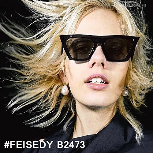 FEISEDY Vintage Square Cat Eye Sunglasses Women Trendy Cateye Sunglasses B2473