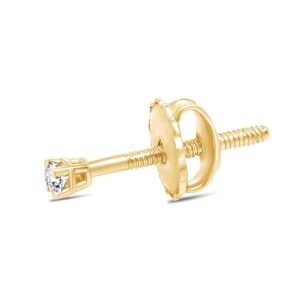 Mini Micro Natural Diamond SINGLE Stud Screw Back Earring in 14k Solid Yellow Gold | Cartilage Diamond Stud Earrings | 1 Piece (0.02ct)