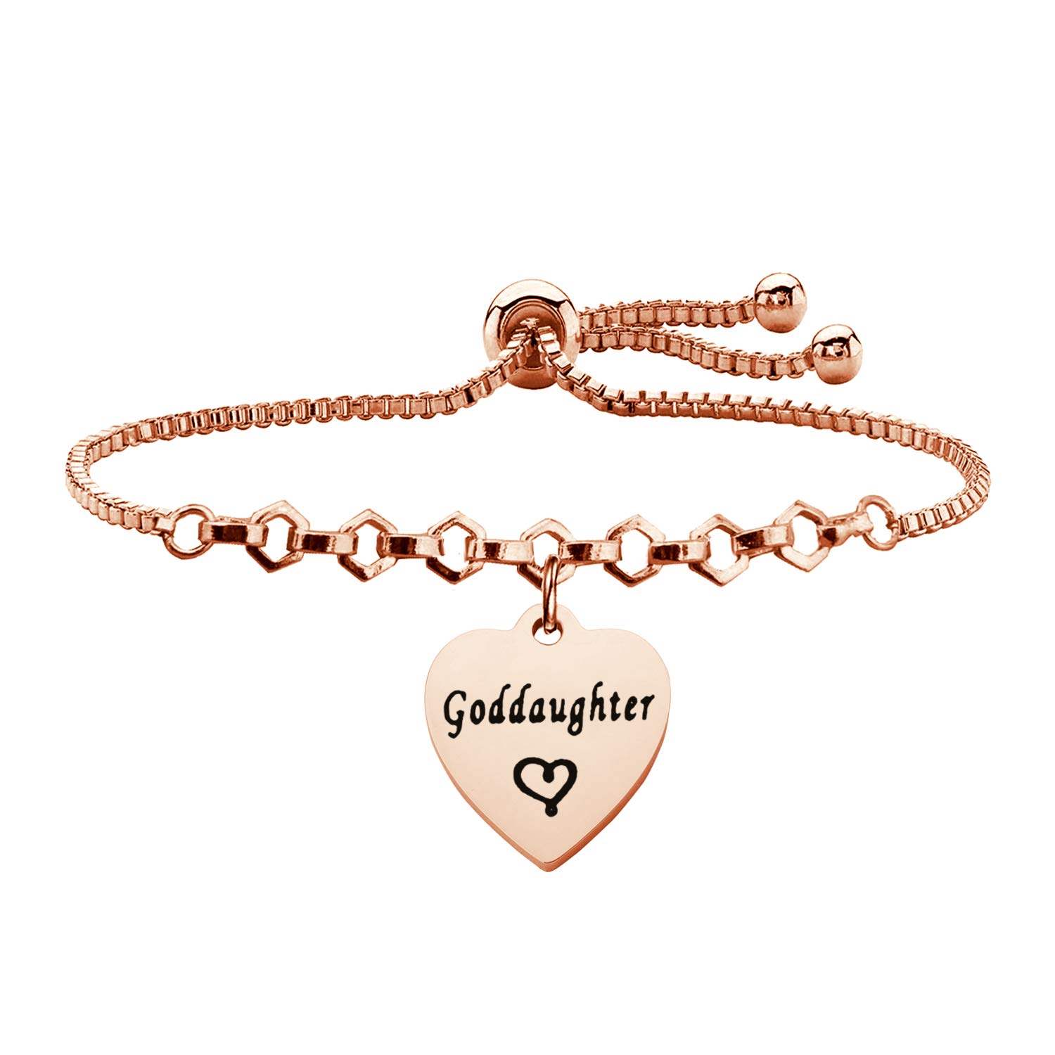 LQRI Godmother Goddaughter Bracelet Christian Baptism Gift for Godmothers Goddaughters Religion Jewelry (goddaughter)