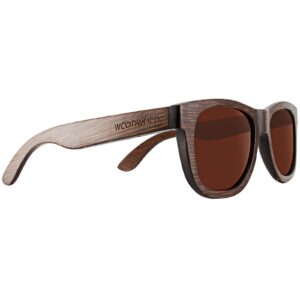 woodword polarized wood sunglasses for men women- bamboo wood sunglasses with wood case (brown)