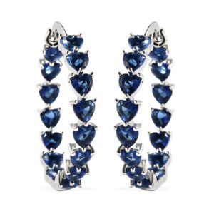 shop lc blue cubic zirconia heart hoop earrings for women jewelry ct 13.25 birthday gifts for women