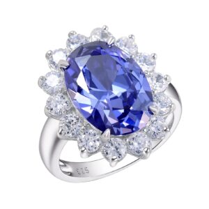 wuziwen blue tanzanite statement rings for women sterling silver royal gemtone engagement ring oval sz 8