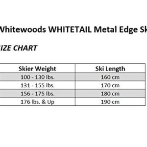 Whitewoods Whitetail Adult Metal Edge Cross-Country NNN Ski Package - Skis, Boots, Bindings, Poles | 190CM (for Skiers 176+ lbs.) (EU Boot Size: 44)