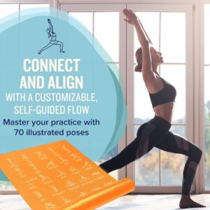 NewMe Fitness Yoga Mat for Women and Men - Large, 5mm Thick, 68 Inch Long, Non Slip Exercise Mats w/ 70 Printed Yoga Poses for Pilates, Workout and Stretching - Home and Gym Essentials - Orange