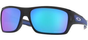 oakley men's oo9263 turbine rectangular sunglasses, black ink/prizm sapphire, 65 mm