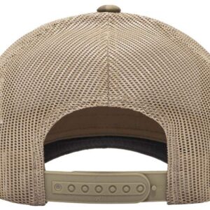 Yupoong 6606 Curved Bill Trucker Mesh Snapback Hat with NoSweat Hat Liner (Multicam Khaki, 1)