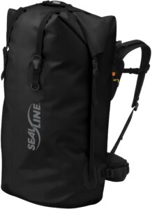 sealline black canyon waterproof dry pack with waist belt support, 65-liter