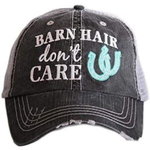 katydid barn hair don’t care baseball cap - trucker hat for women - stylish cute sun hat (mint)