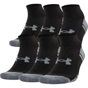 under armour resistor 3.0 no show sock - 6-pack - men's black/graphite, 10.0-13.0