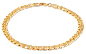 barzel 18k gold plated curb link anklet for women, 10 inches - made in brazil