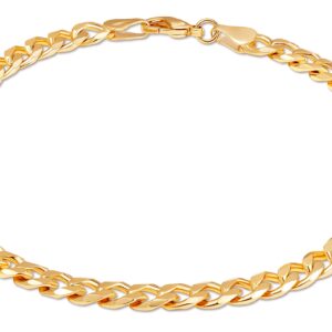 Barzel 18K Gold Plated Curb Link Anklet For Women, 10 Inches - Made In Brazil