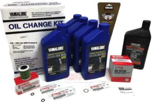 yamaha f150 outboard oil change kit 10w-30 4m fuel filter gear lube lower unit gaskets gearcase maintenance kit