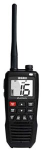 uniden atlantis 275 handheld two-way vhf marine radio, floating ipx8 submersible waterproof, large dual-color screen, 6-watt, all usa/international/canadian marine channels, noaa weather alerts