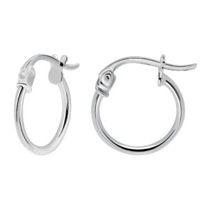 sterling silver earrings for women - hoops earrings for women - hypoallergenic earrings for women silver, silver 12mm