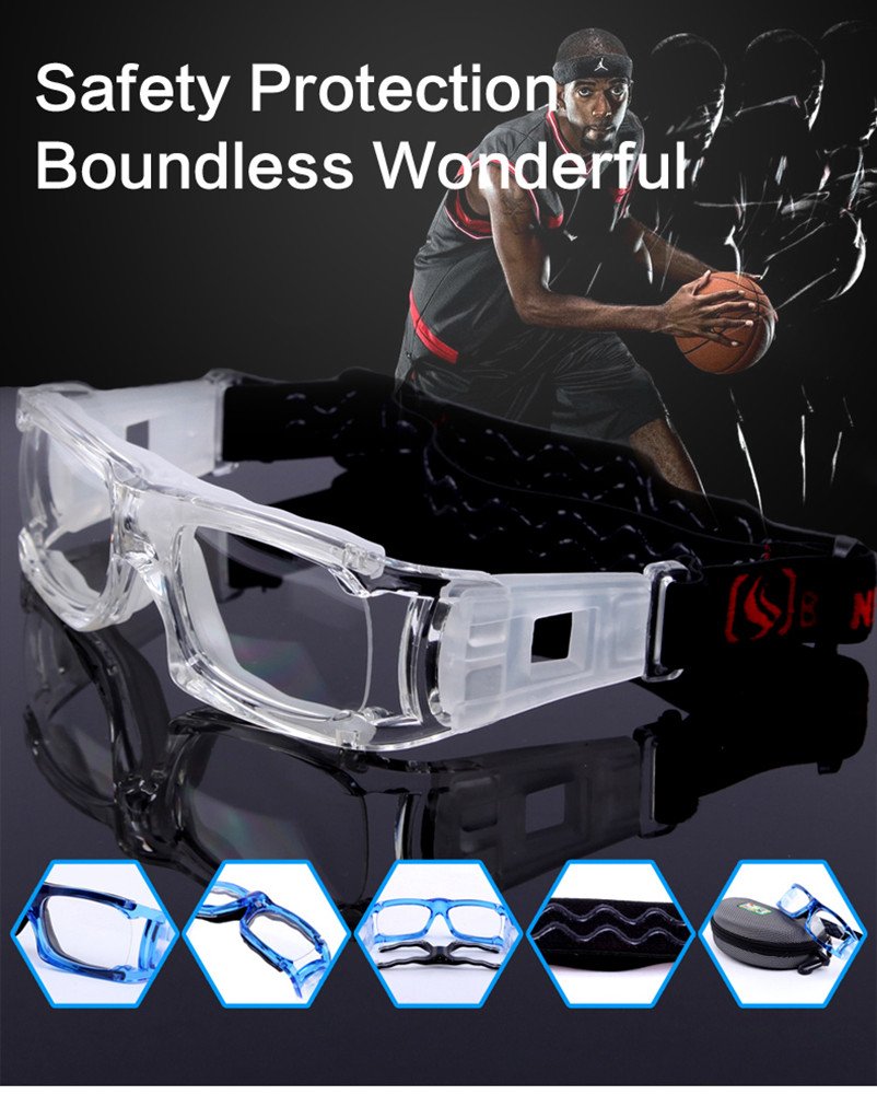 Runspeed Unisex Sports Glasses Anti-Fog Protective Safety Goggles with Adjustable Strap for Basketball Football Hockey Rugby Baseball Soccer Volleyball and More (Black84)