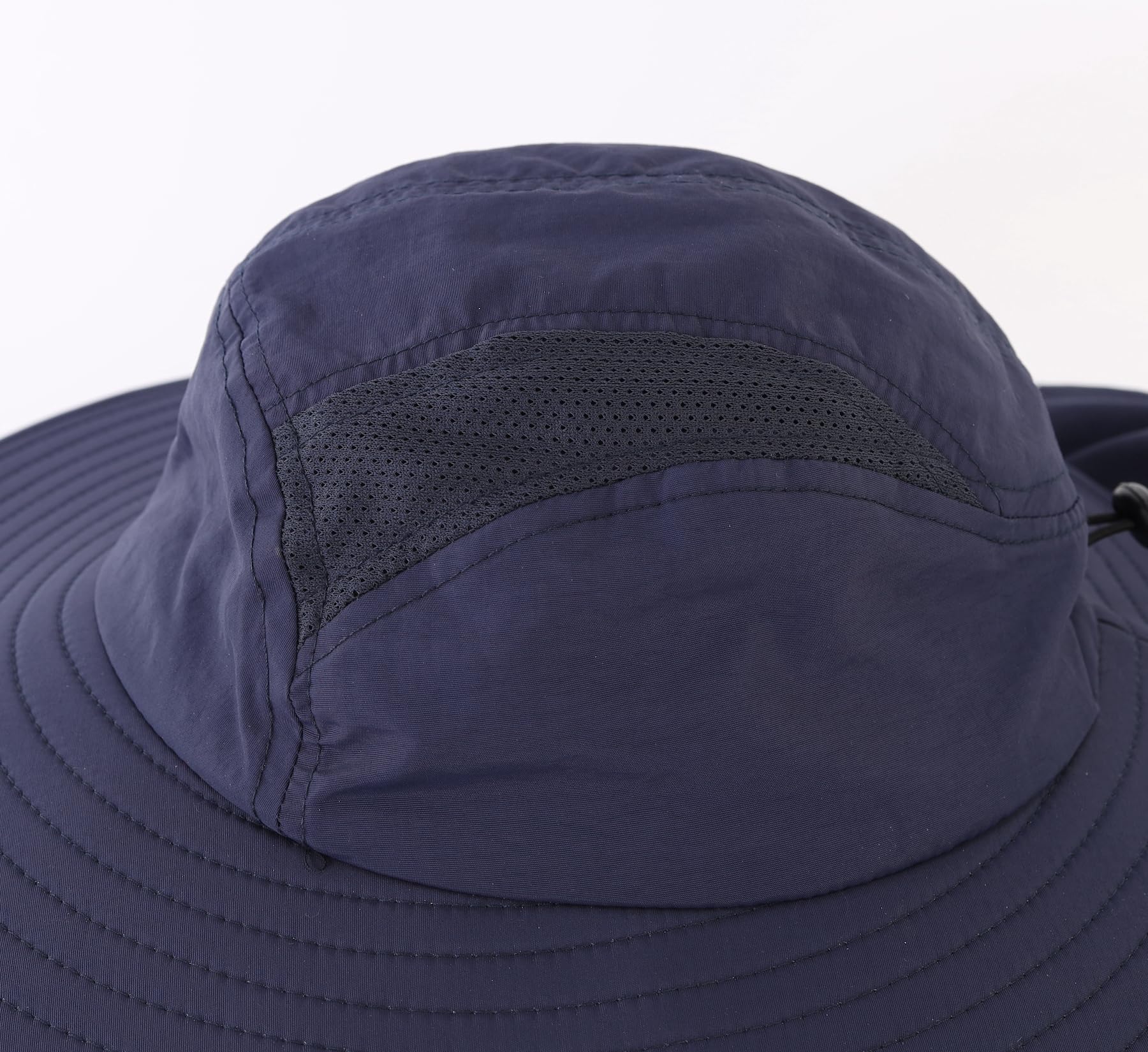 Home Prefer Mens UPF 50+ Sun Protection Hat Wide Brim Fishing Hat with Neck Flap (Navy Blue)