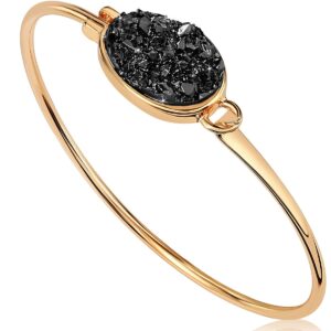 black and gold bracelet for women - gold and black bracelet for women, gold and black bracelets for women, black bangles for women black jewelry gold tone simulated druzy black cuff bracelet for women