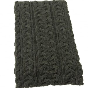 Aran Crafts Irish Cable Knitted Wool Heavyweight Scarf 10"x64" (X4855-AGRE)