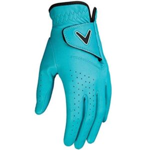 callaway golf opti color glove (worn on left hand, ladies, small, teal)