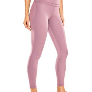 CRZ YOGA High Waisted Workout Leggings - 25 Inches Yoga Athletic Soft Naked Feeling Pants for Women Figue Pink Small