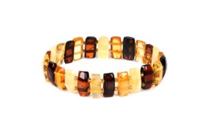 amberage natural baltic amber stretch bracelet for women - hand made from polished/certified baltic amber beads