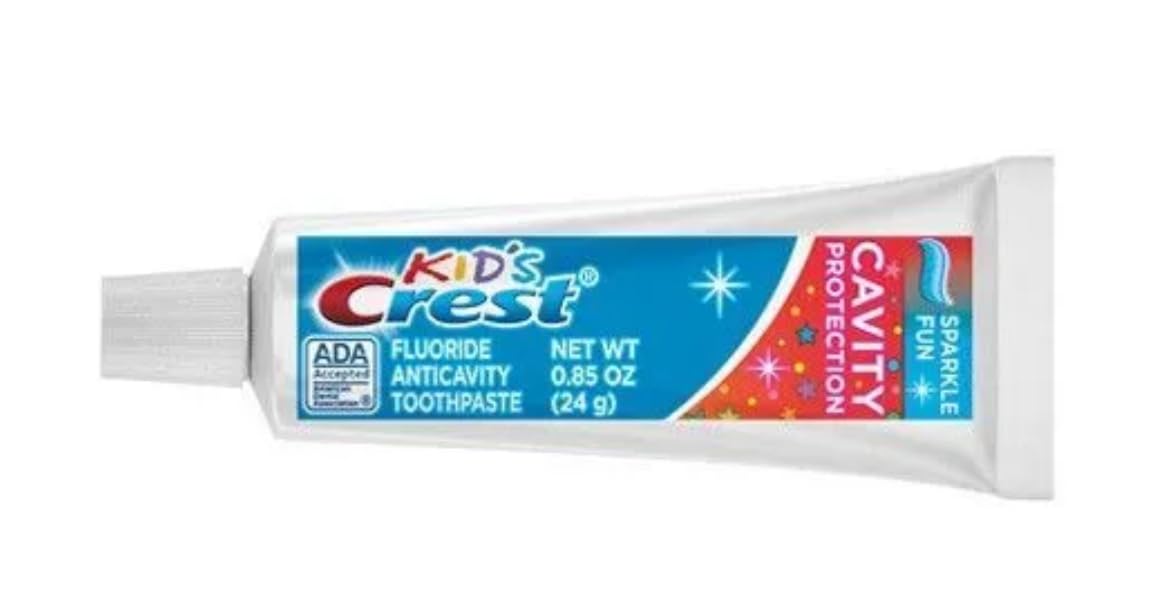 Kid’s Crest Cavity Protection Sparkle Fun Toothpaste .85 Ounce (12 Pack) | Sparkle Fun Flavor with Fluoride | Travel Size Anticavity Paste (B07NBR4LCB)