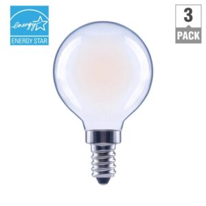 EcoSmart 40-Watt Equivalent G16.5 Dimmable Energy Star Frosted Filament LED Light Bulb Soft White (3-Pack)