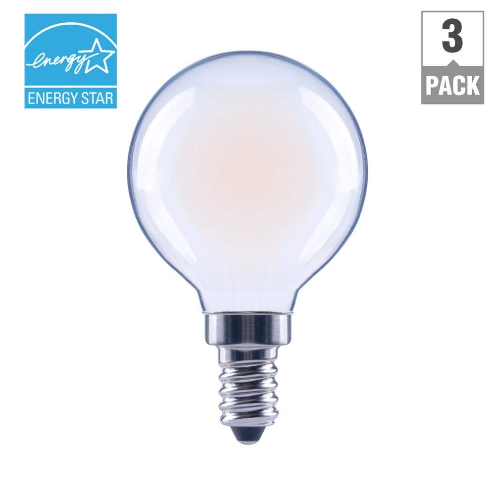 EcoSmart 40-Watt Equivalent G16.5 Dimmable Energy Star Frosted Filament LED Light Bulb Soft White (3-Pack)