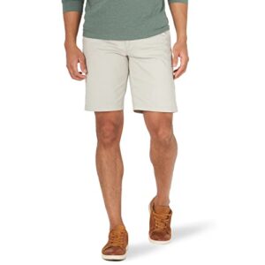 lee men's extreme motion flat front short, stone, 33