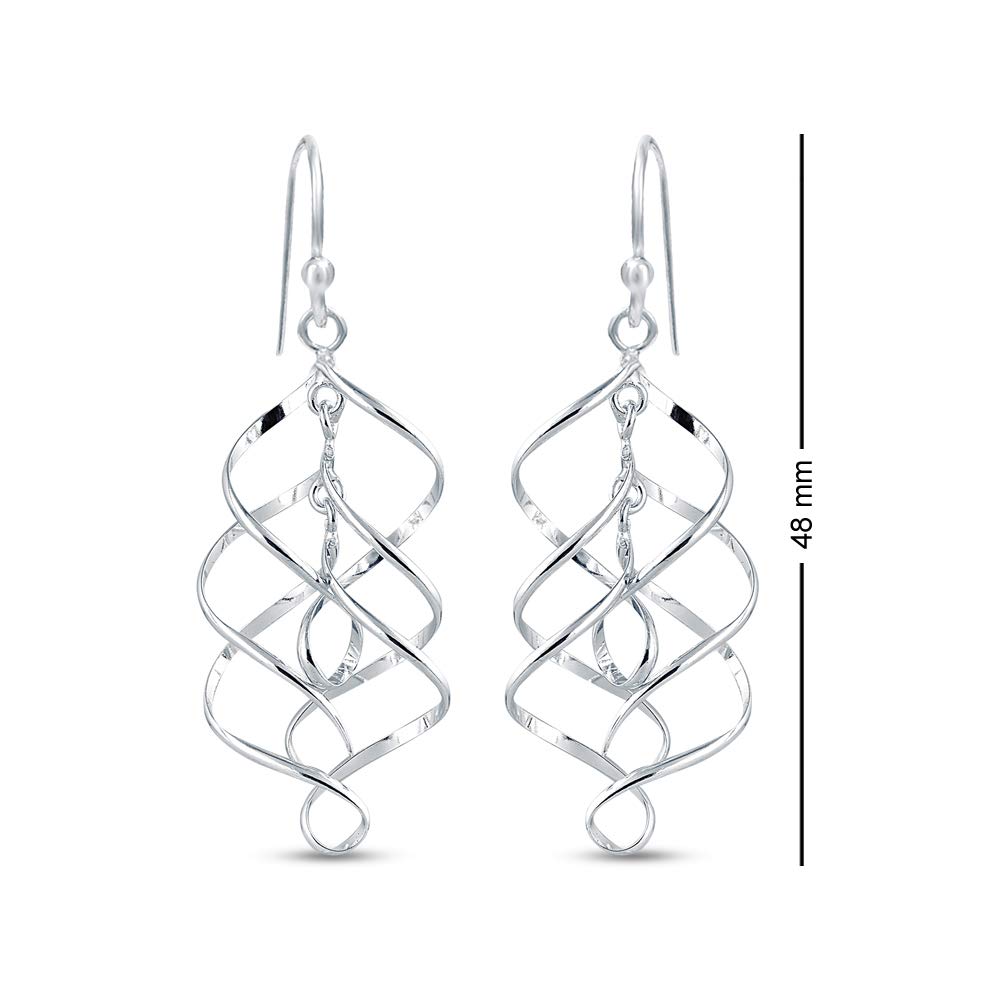 Infinity Knot Drop Dangle Earrings - 925 Sterling Silver for Women and Teens