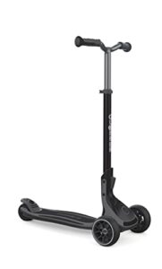 globber ultimum scooter | 3-wheel kick scooter for adults & kids 5+ | foldable kick scooter with safe, non-slip deck & premium brakes (grey)