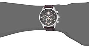 Bulova Men's Classic Sutton 6-Hand Chronograph Calendar "Big Date" Leather Strap Quartz Watch, Domed Mineral Crystal, 44mm