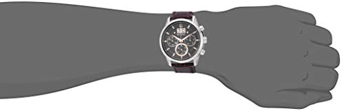 Bulova Men's Classic Sutton 6-Hand Chronograph Calendar "Big Date" Leather Strap Quartz Watch, Domed Mineral Crystal, 44mm