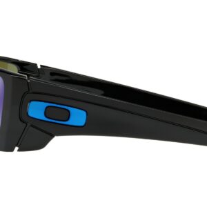 Oakley Batwolf Sunglasses (Polished Black Frame, Prizm Sapphire Lens) with Lens Cleaning Kit and Country Flag Microbag