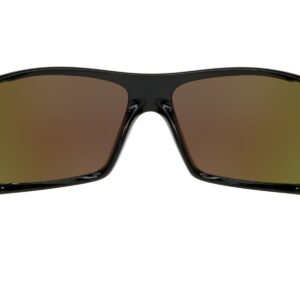 Oakley Batwolf Sunglasses (Polished Black Frame, Prizm Sapphire Lens) with Lens Cleaning Kit and Country Flag Microbag