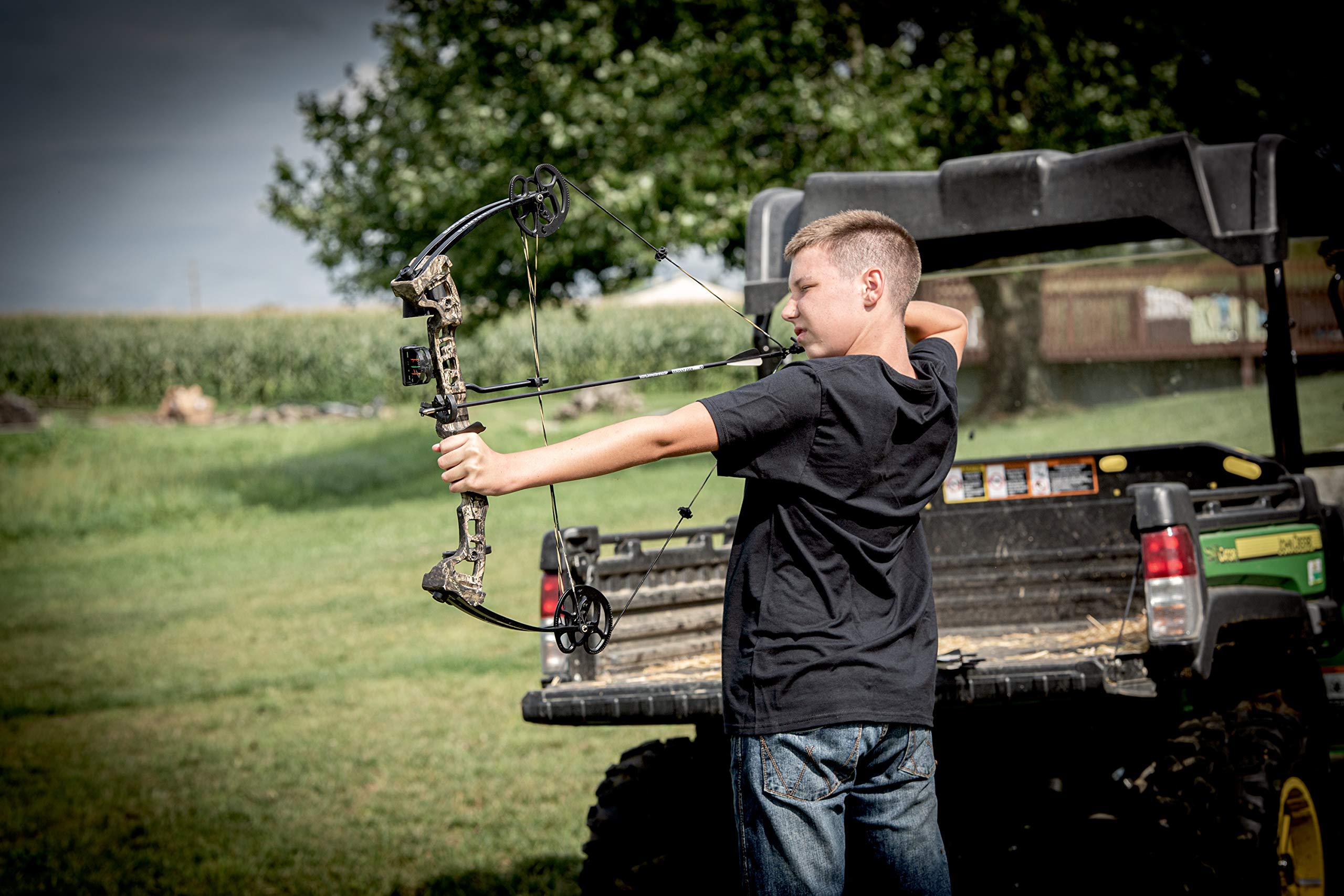 Barnett Vortex Compound Bow, Youth Bow for Teens,Attached Quiver, in Mossy Oak Break-Up Country