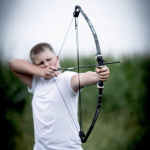 Barnett Wildhawk Compound Bow, Youth Bow Ages 5+, with 2 Arrows, in Mossy Oak Bottomland