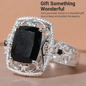 Shop LC Statement Ring for Women 925 Sterling Silver Black Tourmaline Black Spinel Jewelry Gifts for Women Size 8 Ct 2.49 Birthday Gifts