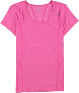 reebok womens fitted marled basic t-shirt, pink, medium