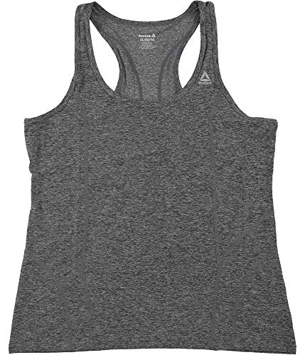 Reebok Womens Marled Jersey Racerback Tank Top, Black, Small