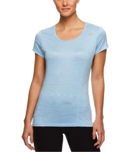 reebok womens mini burnout basic t-shirt, blue, large