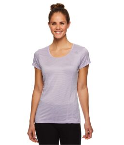 reebok womens mini burnout basic t-shirt, purple, x-large