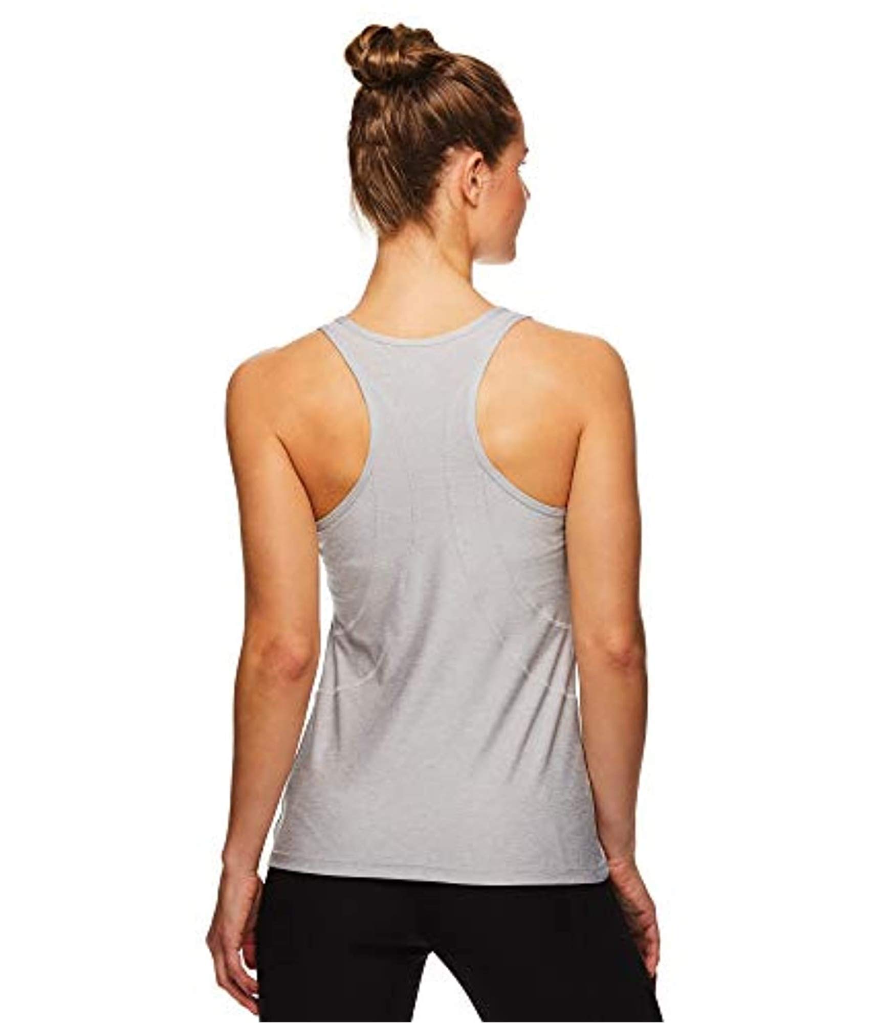 Reebok Womens Marled Jersey Racerback Tank Top, Grey, X-Large