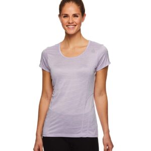 Reebok Womens Mini Burnout Basic T-Shirt, Purple, Small