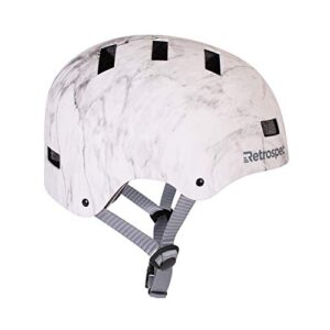 retrospec dakota bicycle / skateboard helmet for adults - commuter, bike, skate, scooter, longboard & incline skating - impact resistant & premium ventilation- matte marble