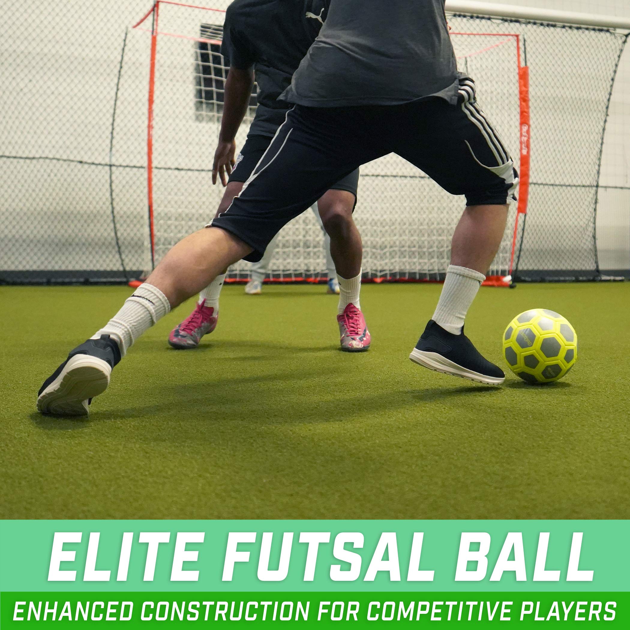 GoSports ELITE Futsal Balls - Great for Indoor or Outdoor Futsal Games or Practice – Choose Single or Six Pack - Includes Pump