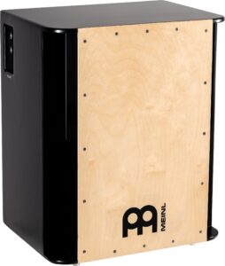 meinl percussion pickup vertical subwoofer bass cajon box drum with snares and electronics for amp or pa system — not made in china — play with your hands, baltic birch, 2-year warranty (psubcaj6b)