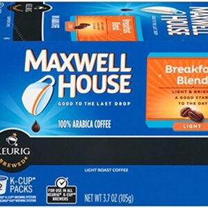 Maxwell House Breakfast Blend Ground Coffee, Light Roast K-Cup Pods 12 count (Pack of 1)